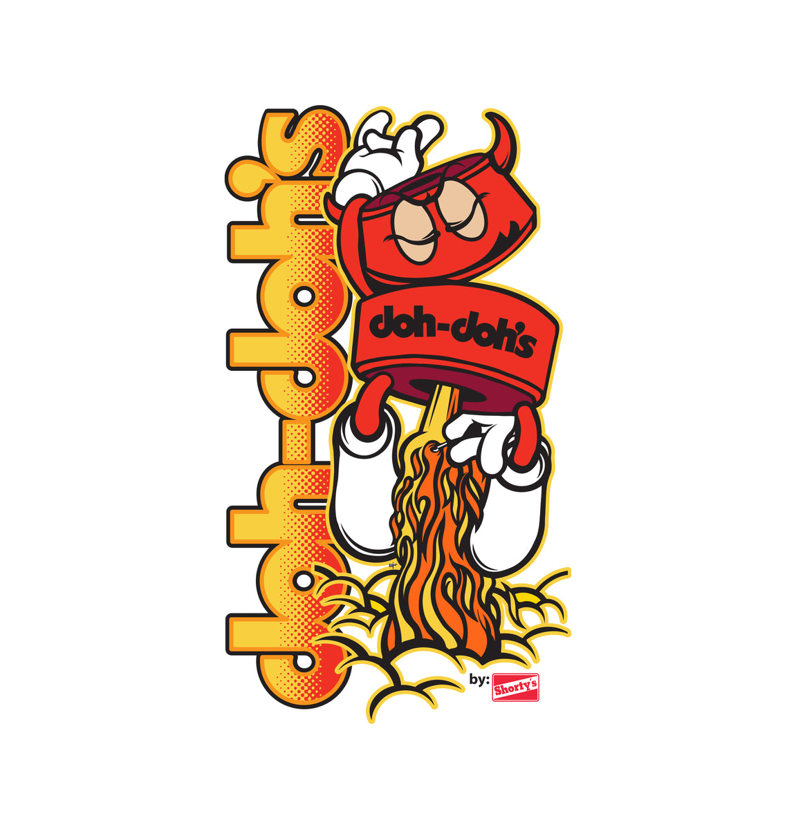 Limited Edition Doh Doh Red 2.6" x 4.4" Die-Cut Sticker – Shorty's Inc.